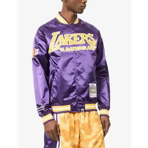 A BATHING APE Nba Lakers Logo-embroidered Satin Jacket