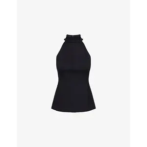 Veronica Beard Johanne High-neck Stretch-woven Top