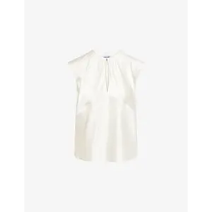 Veronica Beard Sparrow Keyhole-neck Silk-blend Top