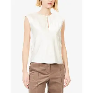 Veronica Beard Sparrow Keyhole-neck Silk-blend Top