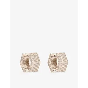 DARKAI 18ct Gold-plated Stainless-steel And Diamond Stone Earrings - White