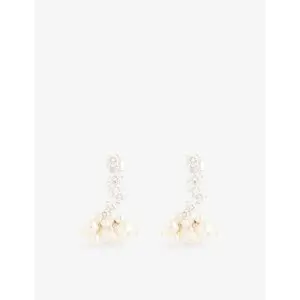 Completedworks Rhodium-plated Pearl And Cubic Zirconia Earrings - Silver