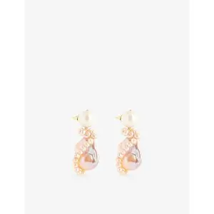 Completedworks Asymmetric Baroque Pearl Drop Earrings