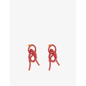 Completedworks Sterling-silver And Agate Drop Earrings - Red