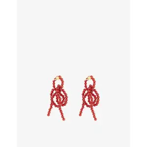 Completedworks Sterling-silver And Agate Drop Earrings - Red