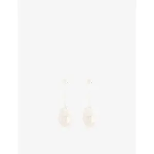 Completedworks Suspended Boulder Rhodium-plated Sterling Drop Earrings - Silver