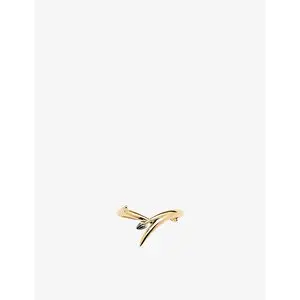 SHAUN LEANE Black Orchid Bud Ring - Yellow Gold Vermeil
