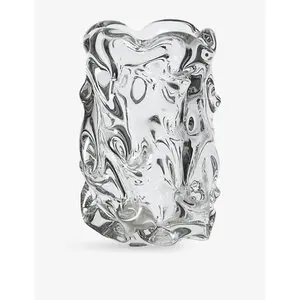 FERM LIVING Virelle Rippled Glass Vase 18cm - Clear
