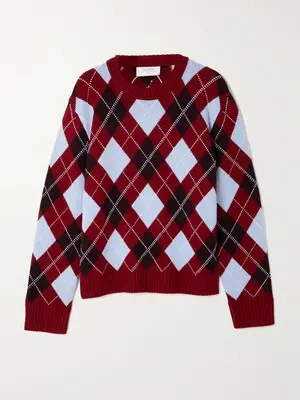 LA LIGNE Argyle Wool And Cashmere-blend Sweater - Multi