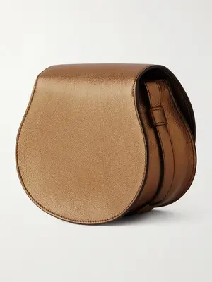 Chloé Marcie Metallic Crinkled-leather Shoulder Bag