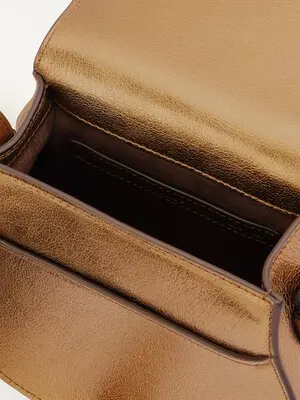 Chloé Marcie Metallic Crinkled-leather Shoulder Bag
