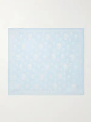 Alexander McQueen Printed Silk-chiffon Scarf - Blue