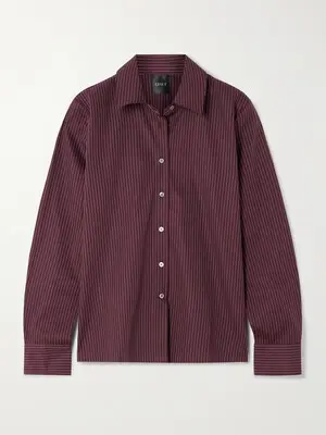 LESET Yoshi Pinstriped Shirt - Burgundy