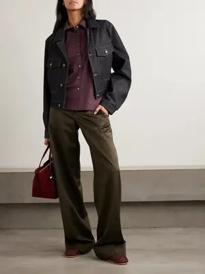 LESET Yoshi Pinstriped Shirt - Burgundy