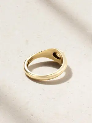 STONE AND STRAND 14-karat Diamond Signet Pinky Ring