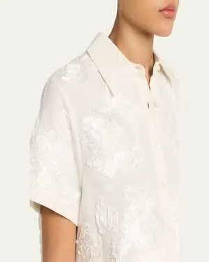 Simkhai Callie Floral Camp Shirt