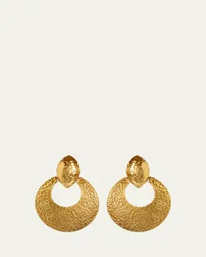 BEN-AMUN Textured Hoop Clip-on Earrings - Gold