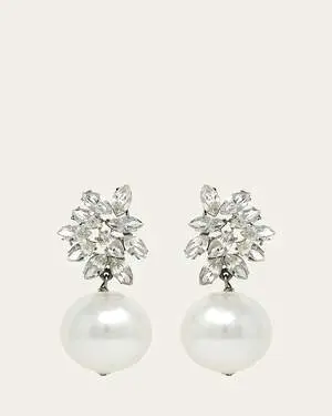 BEN-AMUN Crystal Y Drop Earrings - Pearl