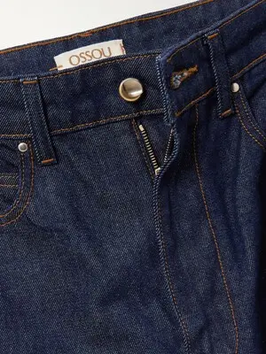 Ossou Bends High-rise Barrel-leg Jeans - Blue