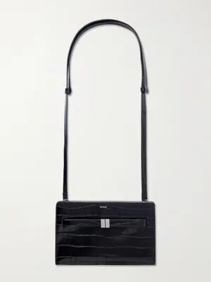 TOTEME Belted Croc-effect Leather Shoulder Bag