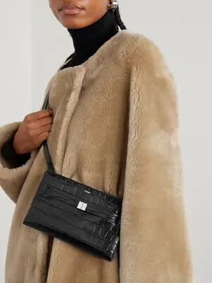 TOTEME Belted Croc-effect Leather Shoulder Bag