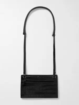 TOTEME Belted Croc-effect Leather Shoulder Bag
