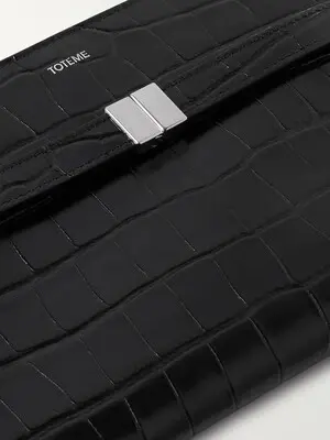 TOTEME Belted Croc-effect Leather Shoulder Bag