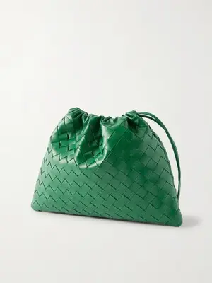 Bottega Veneta Small Intrecciato Leather Pouch - Green