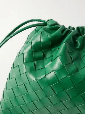 Bottega Veneta Small Intrecciato Leather Pouch - Green