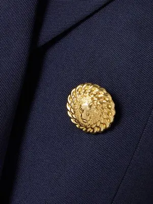 Balmain Double-breasted Grain De Poudre Wool Blazer