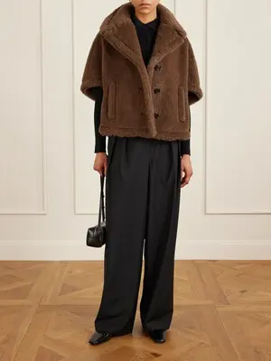 Max Mara Alpaca, Cashmere And Silk-blend Jacket - Brown