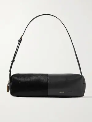 Khaite Kye Calf Hair And Leather Shoulder Bag - Black