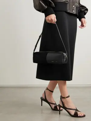 Khaite Kye Calf Hair And Leather Shoulder Bag - Black