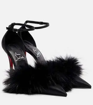 CHRISTIAN LOUBOUTIN Zanzee 100 Crepe Satin Pumps - Black