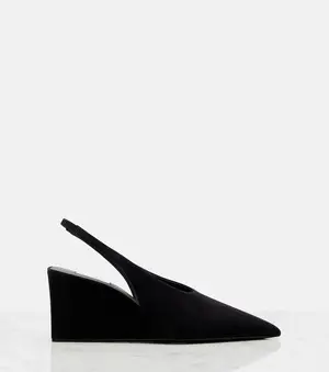 Alaïa Cube 75 Wedge Slingback Pumps - Black