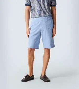 Etro Paisley Cotton Bermuda Shorts