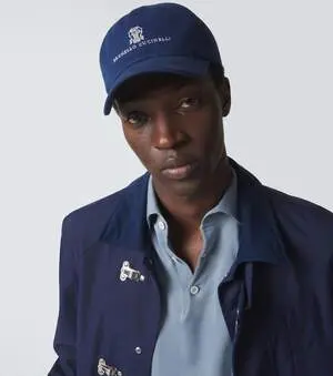 Brunello Cucinelli Canvas Baseball Cap - Blue