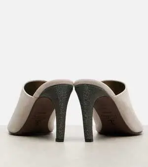 Brunello Cucinelli Monili Suede Mules