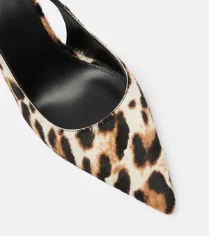 Paris Texas Lidia 105 Calf Hair Slingback Pumps - Beige