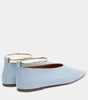 JIL SANDER Leather Ballet Flats - Blue