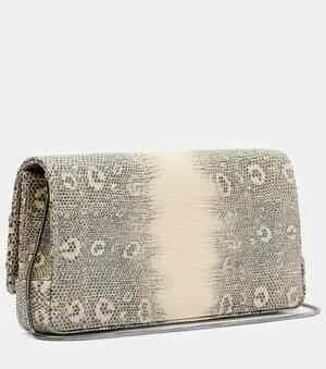 Manolo Blahnik Maygot Snake-effect Leather Clutch