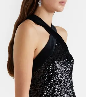 Simkhai Isla Sequined Halterneck Mini Dress