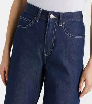 Tory Burch Monogram Wide-leg Jeans - Blue