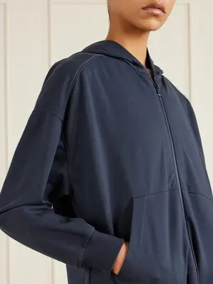 Brunello Cucinelli Cotton-blend Jersey Hoodie - Blue