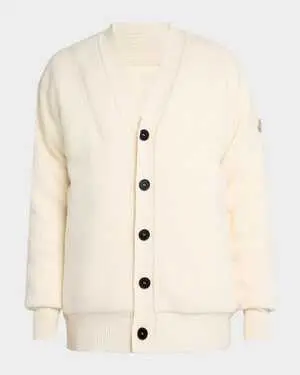 Moncler Moncler Genius X Jil Sander Wool Rib Cardigan - White