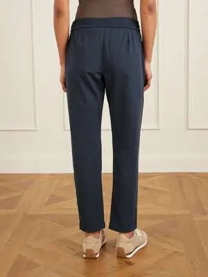 Brunello Cucinelli Bead-embellished Cotton-blend Jersey Track Pants