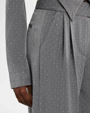 LAQUAN SMITH Polka Dot Wide-leg Trousers - Grey