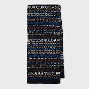 Paul Smith Fair Isle Wool Scarf