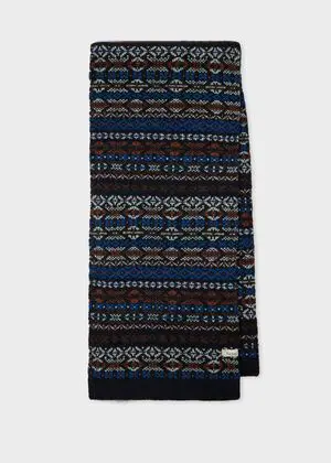 Paul Smith Fair Isle Wool Scarf
