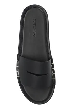 JW Anderson Leather Slides - Black